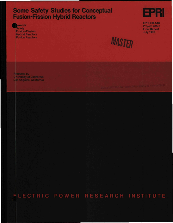 (PDF) Some safety studies for conceptual fusion--fission hybrid ...