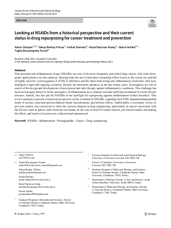 (PDF) Looking at NSAIDs from a historical perspective and their current ...