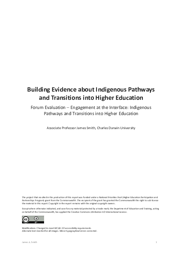 (PDF) Building Evidence about Indigenous Pathways and Transitions into Higher Education