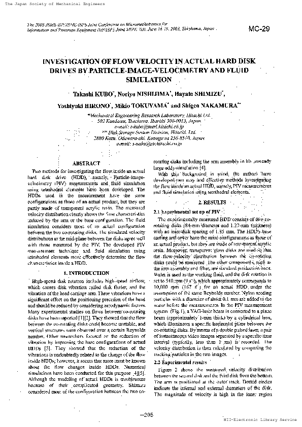 (PDF) MC-29 Investigation of Flow Velocity in Actual Hard Disk Drives ...