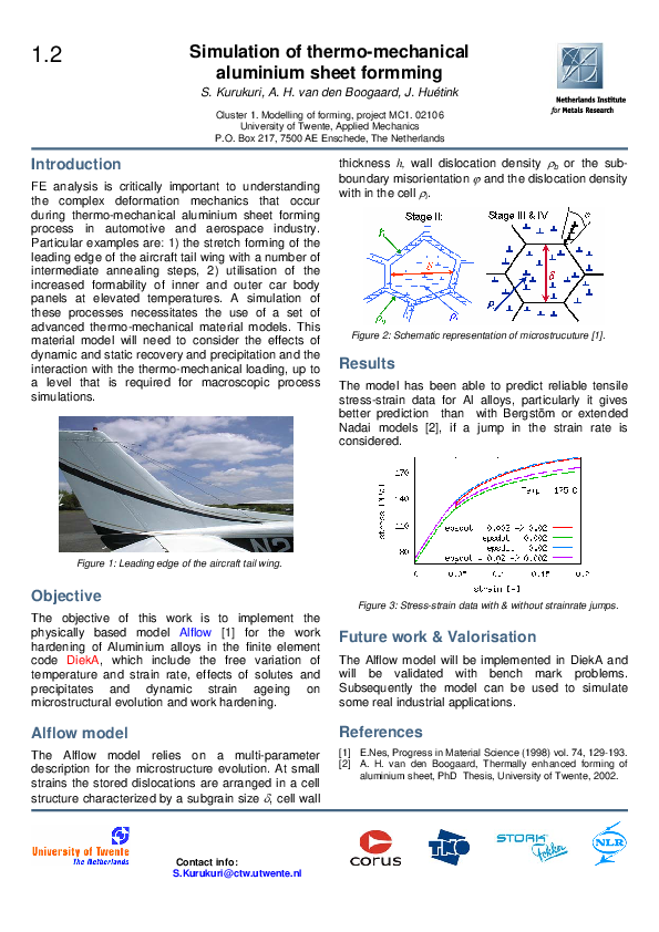 (PDF) Simulation of thermo-mechanical aluminium sheet formming [poster]