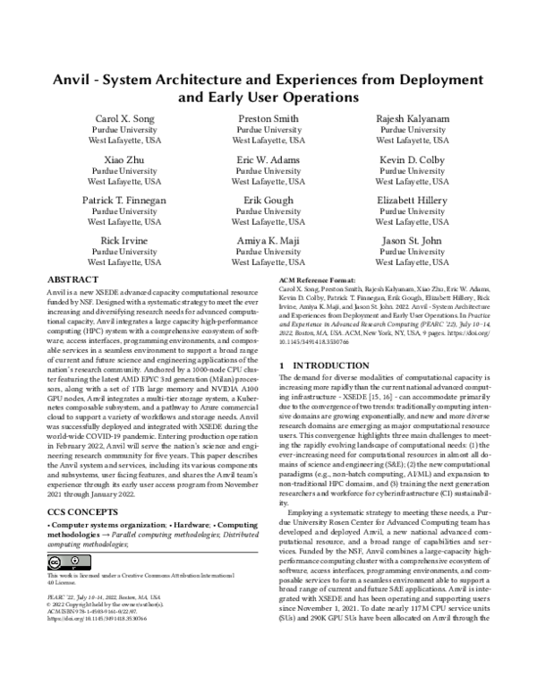 (PDF) Anvil - System Architecture and Experiences from Deployment and ...