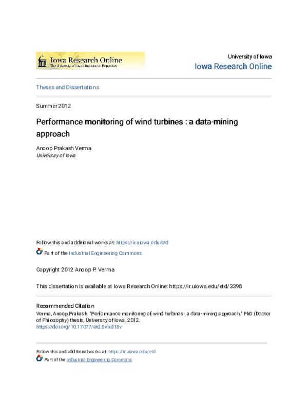 Pdf Performance Monitoring Of Wind Turbines