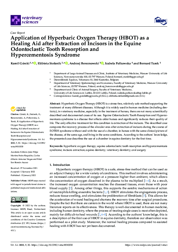 (PDF) Application of Hyperbaric Oxygen Therapy (HBOT) as a Healing Aid ...