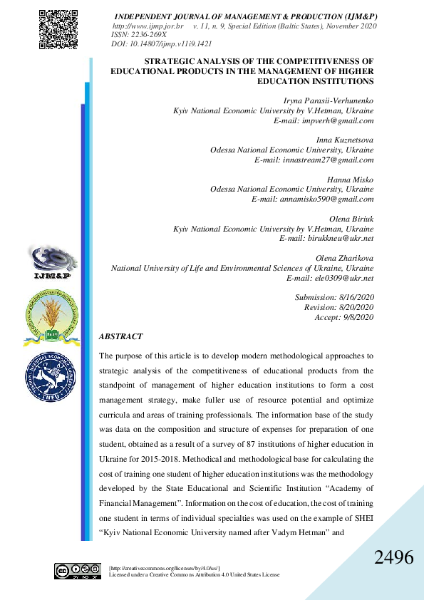 (PDF) Strategic analysis of the competitiveness of educational products ...