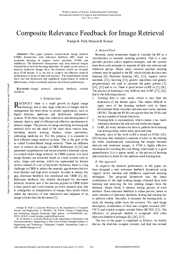 (PDF) Composite Relevance Feedback For Image Retrieval