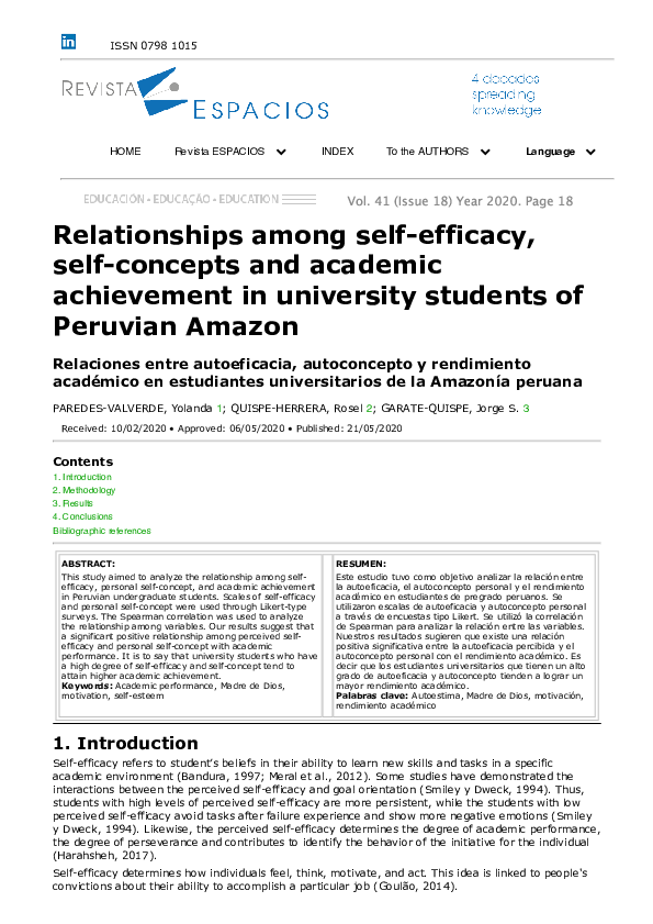 (PDF) Relationships among self-efficacy, self-concepts and academic achievement in university ...