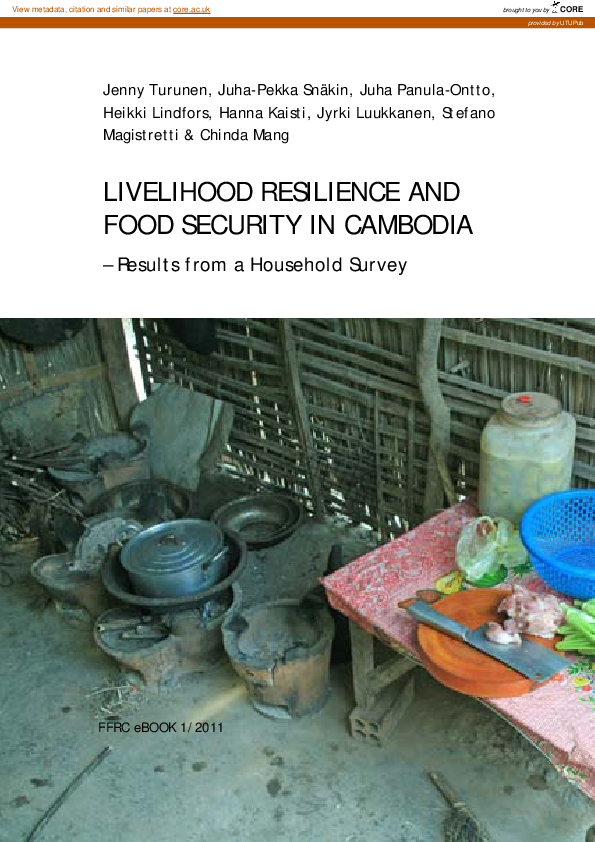 (PDF) Livelihood Resilience and Food Security in Cambodia : Results ...