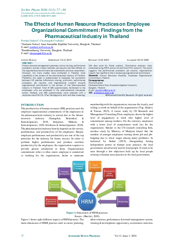 (PDF) The Effects of Human Resource Practices on Employee Organizational Commitment: Findings ...