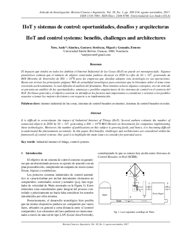 (PDF) IIoT y sistemas de control: oportunidades, desafíos y ...