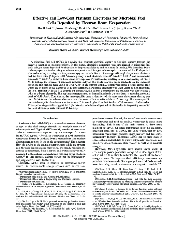 (PDF) Effective and Low-Cost Platinum Electrodes for Microbial Fuel ...