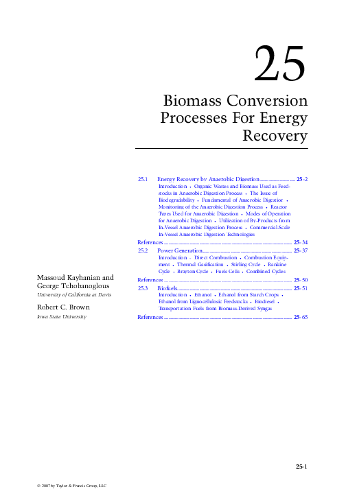 (PDF) Biomass Conversion Processes For Energy Recovery