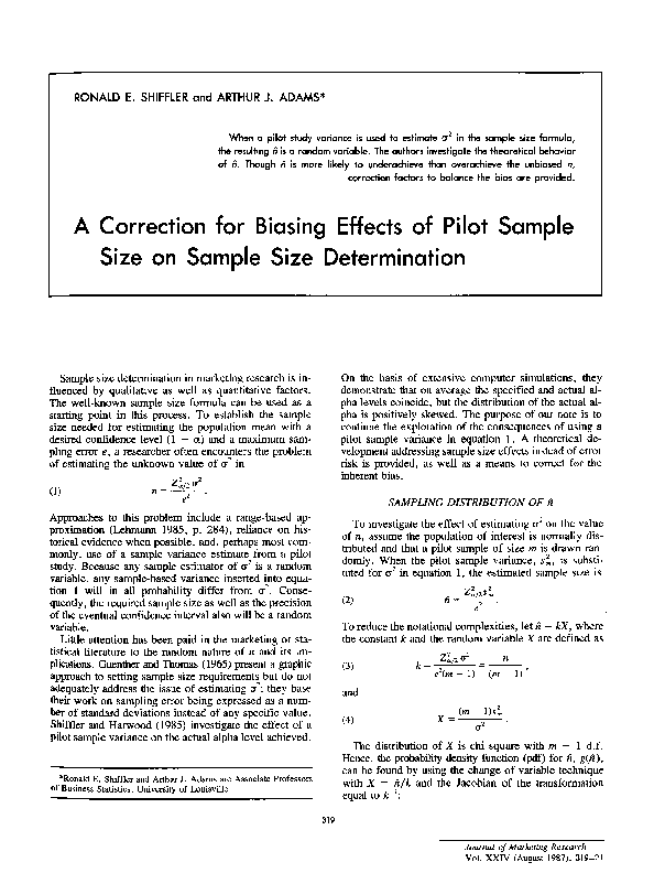(PDF) A Correction for Biasing Effects of Pilot Sample Size on Sample ...
