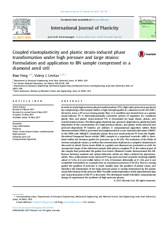 (PDF) Coupled elastoplasticity and plastic strain-induced phase ...