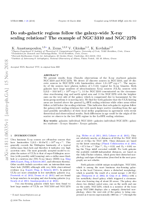 (PDF) Do sub-galactic regions follow the galaxy-wide X-ray scaling ...