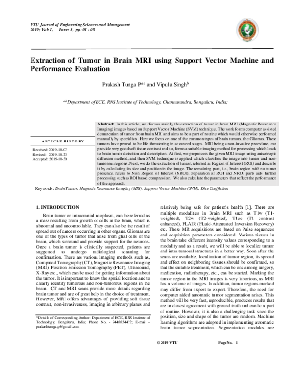 (PDF) Extraction of Tumor in Brain MRI using Support Vector Machine and ...