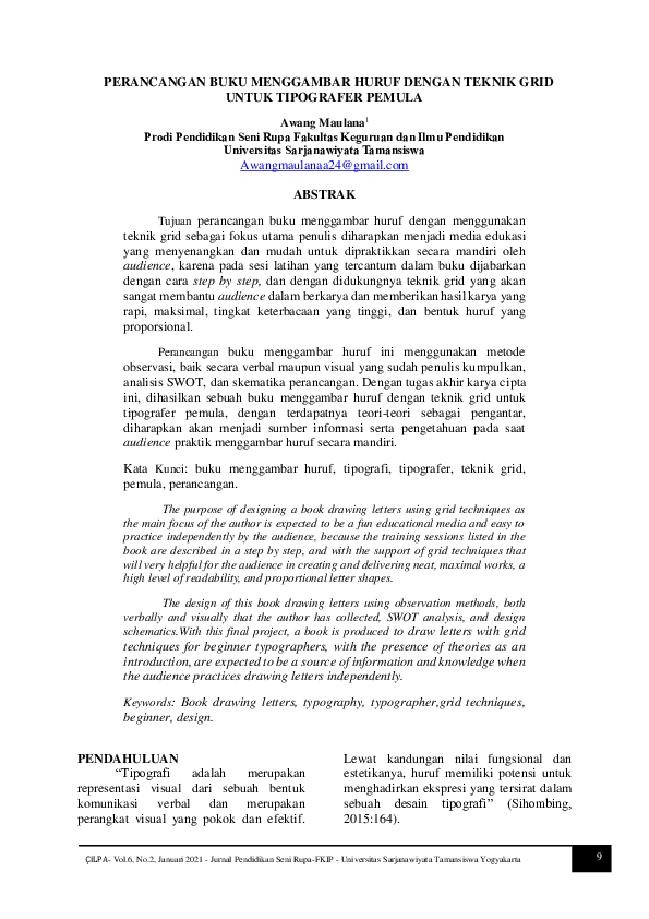 (PDF) Perancangan Buku Menggambar Huruf Dengan Teknik Grid Untuk ...