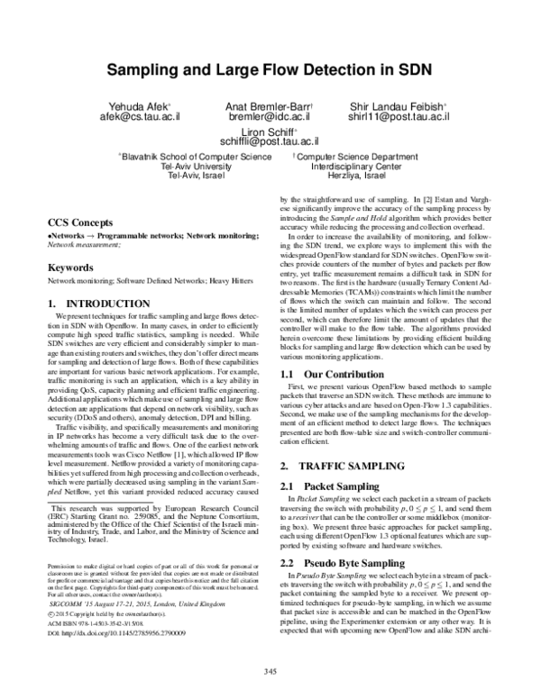 Pdf Sampling And Large Flow Detection In Sdn