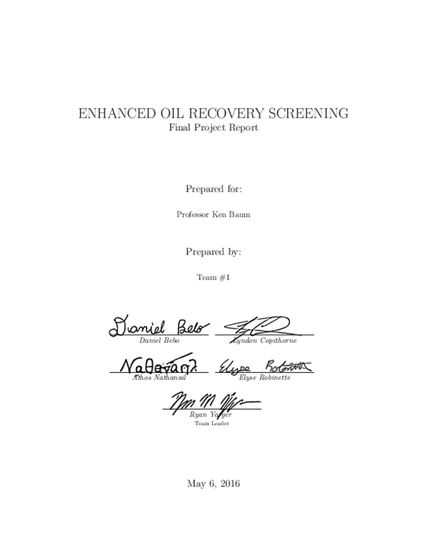 (PDF) Enhanced Oil Recovery Screening