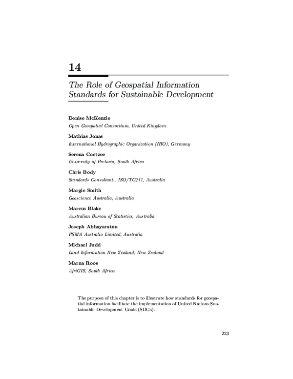 (PDF) The Role of Geospatial Information Standards for Sustainable Development
