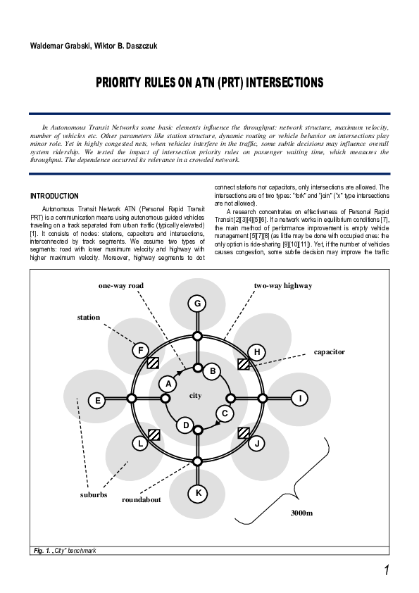 (PDF) Priority Rules on ATN (PRT) Intersections | Wiktor B Daszczuk - Academia.edu