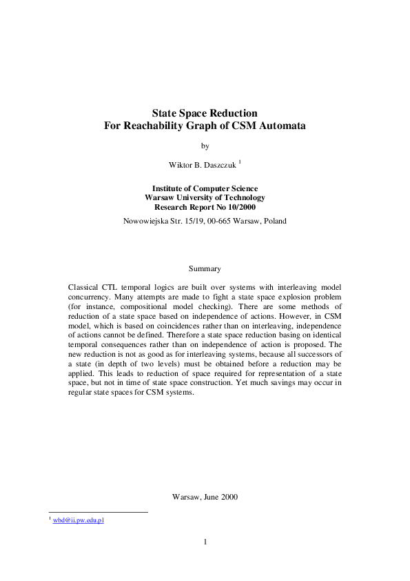 State Space Reduction For Reachability Graph Of Csm Automata