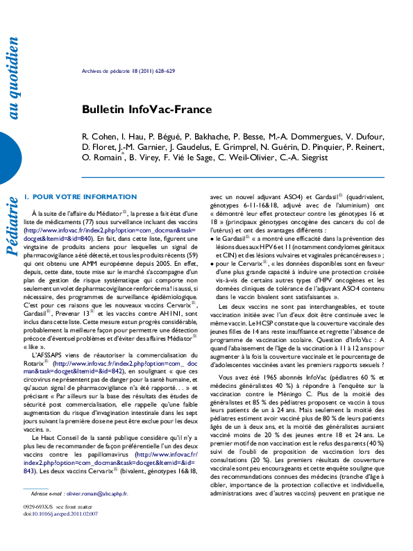 (PDF) Bulletin InfoVac-France