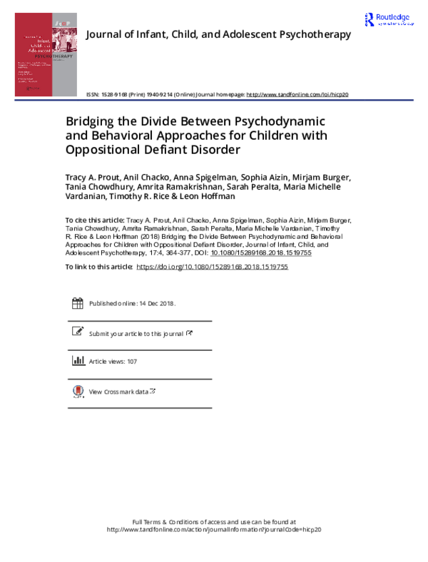 (PDF) Bridging the Divide Between Psychodynamic and Behavioral ...