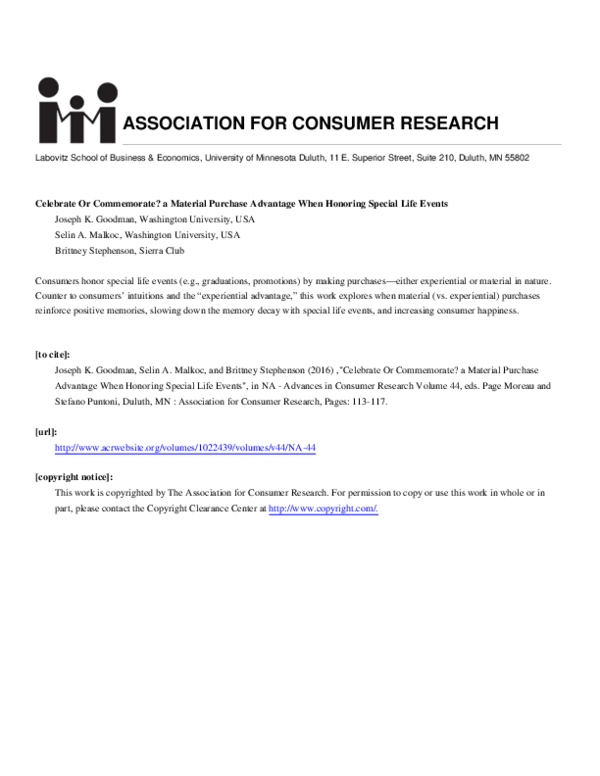 (PDF) Beyond the Present Experience : Enhancing Past and Future Utility ...