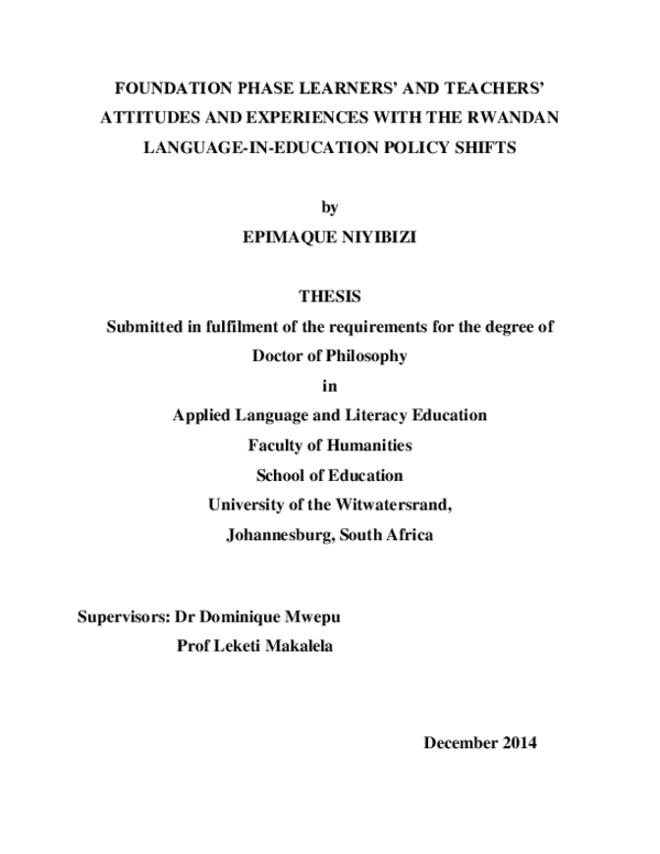 (PDF) Foundation phase learners' and teachers' attitudes and ...