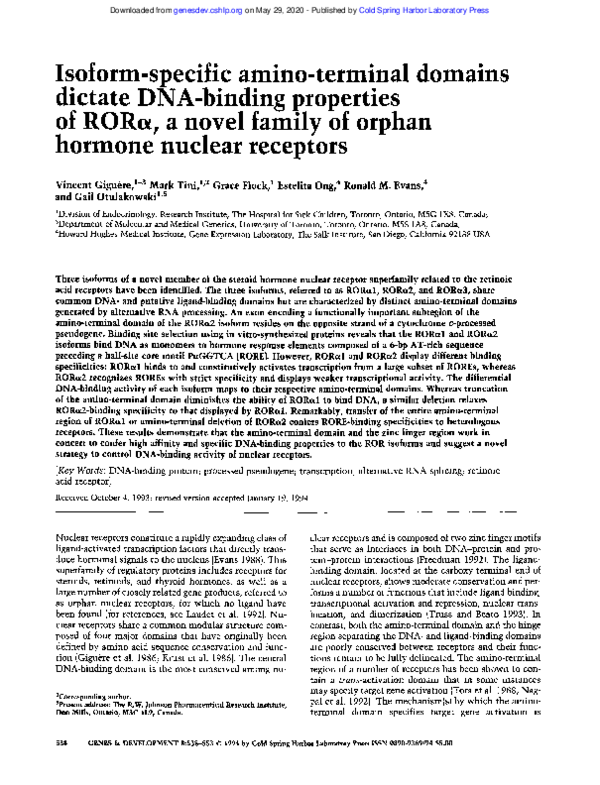 (PDF) Isoform-specific amino-terminal domains dictate DNA-binding ...