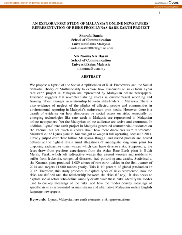 (PDF) An Exploratory Study Of Malaysian Online Newspapers ...