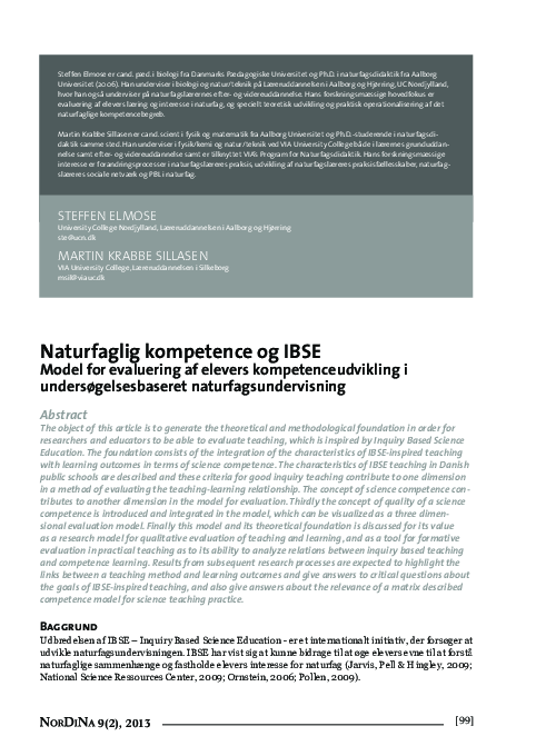 (PDF) Naturfaglig kompetence og IBSE