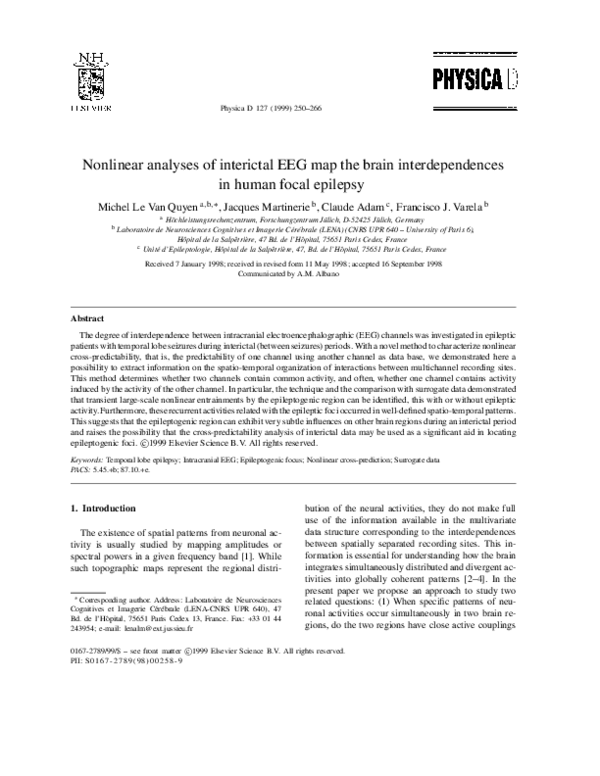 (PDF) Nonlinear analyses of interictal EEG map the brain ...