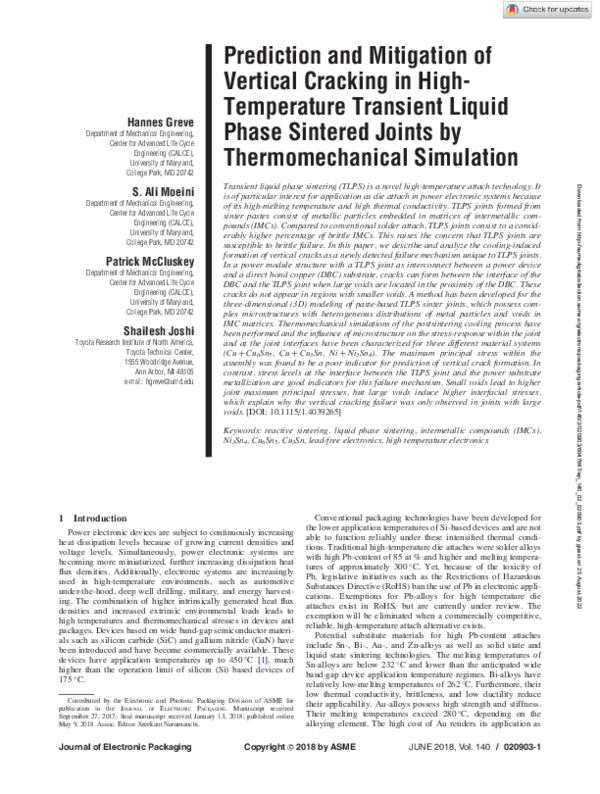 (PDF) Prediction and Mitigation of Vertical Cracking in High-Temperature Transient Liquid Phase ...