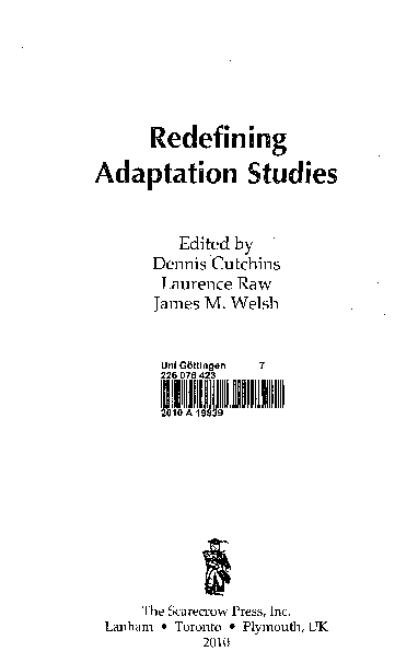 (PDF) Redefining adaptation studies