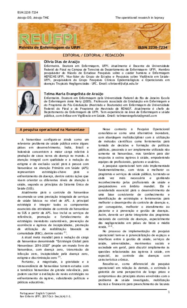(PDF) The operational research in leprosy / A pesquisa operacional na ...