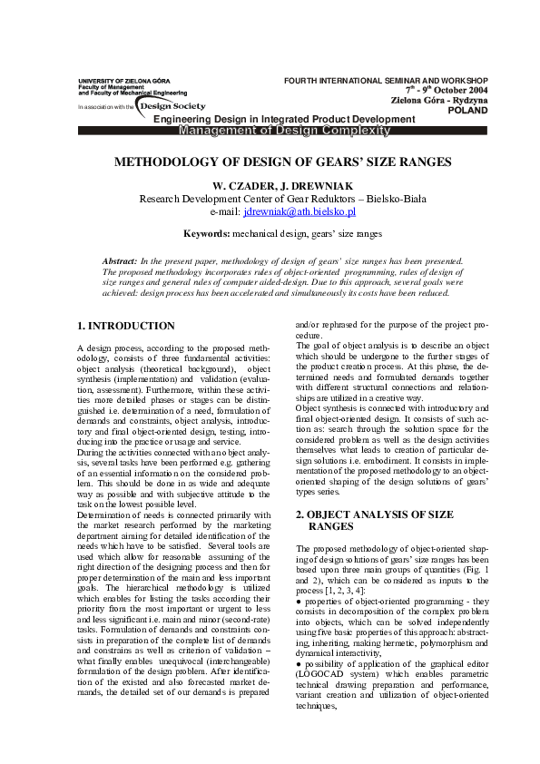 (PDF) Engineering Design in Integrated Product Development METHODOLOGY ...