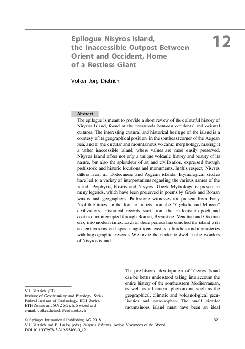 (PDF) Epilogue Nisyros Island, the Inaccessible Outpost Between Orient ...