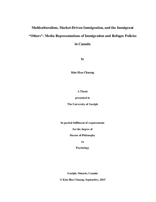 (PDF) Multiculturalism, Market-Driven Immigration, and the Immigrant ...