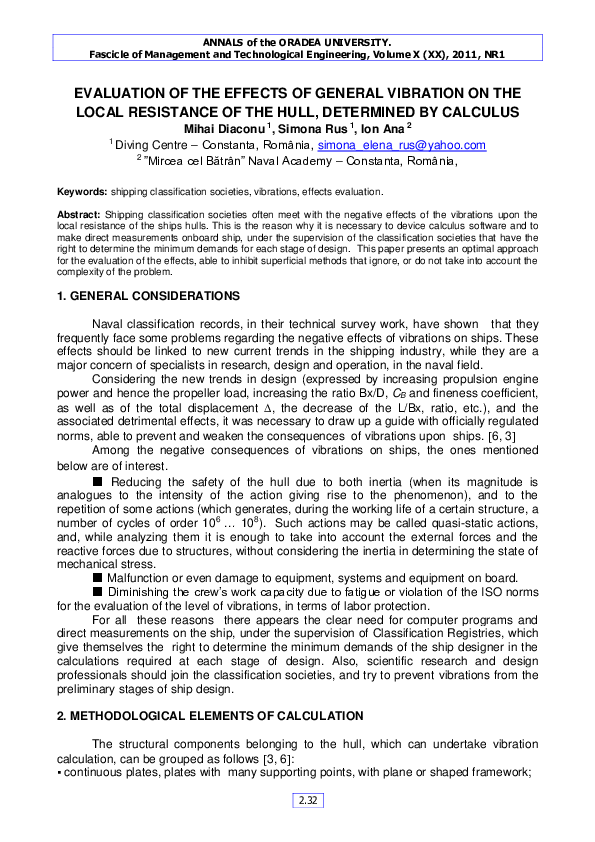 (PDF) Evaluation of the Effects of General Vibration on the Local ...
