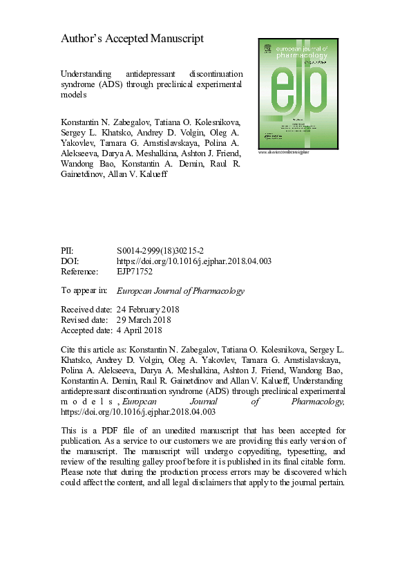 (PDF) Understanding antidepressant discontinuation syndrome (ADS ...
