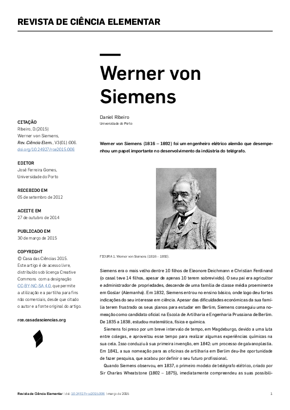 (PDF) Werner von Siemens