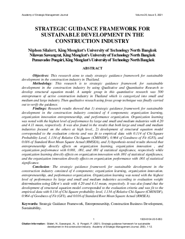 (PDF) Strategic Guidance Framework for Sustainable Development in the ...