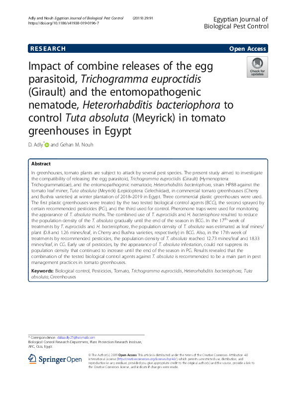 (PDF) Impact of combine releases of the egg parasitoid, Trichogramma ...