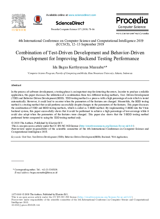 (PDF) Combination of Test-Driven Development and Behavior-Driven ...