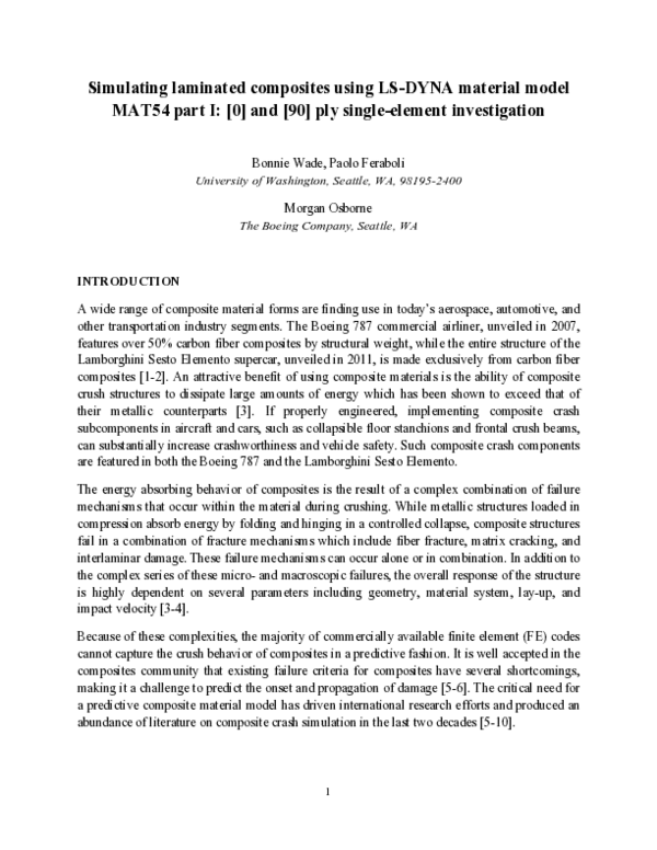 (PDF) Simulating laminated composites using LS-DYNA material model ...