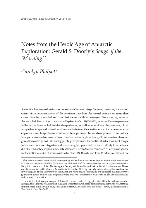 (PDF) Notes from the Heroic Age of Antarctic Exploration: Gerald S ...
