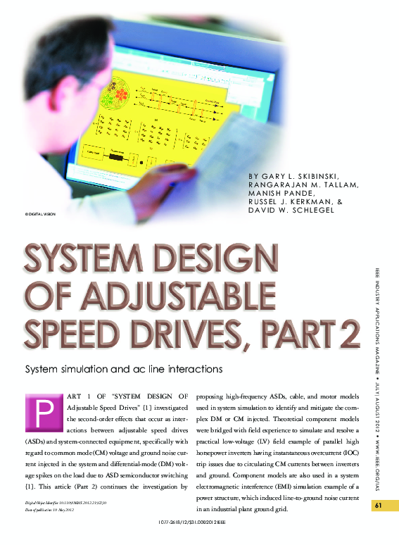 (PDF) System Design of Adjustable Speed Drives, Part 2: System ...