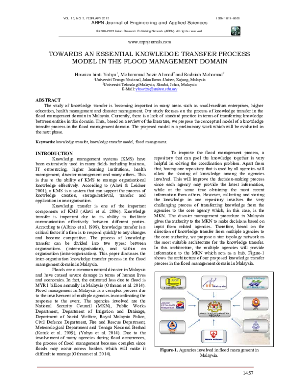(PDF) Towards an Essential Knowledge Transfer Process Model in the ...